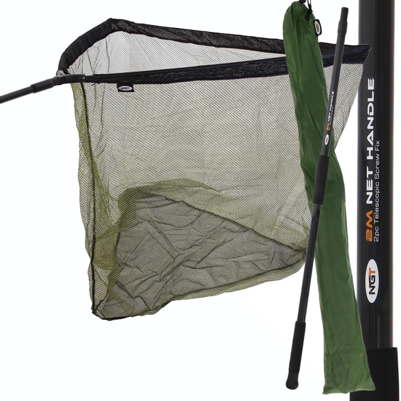 NGT FISHING NET HANDLE FISHING NETS 36" 42" 50" DUAL FLOAT NET STINK ...