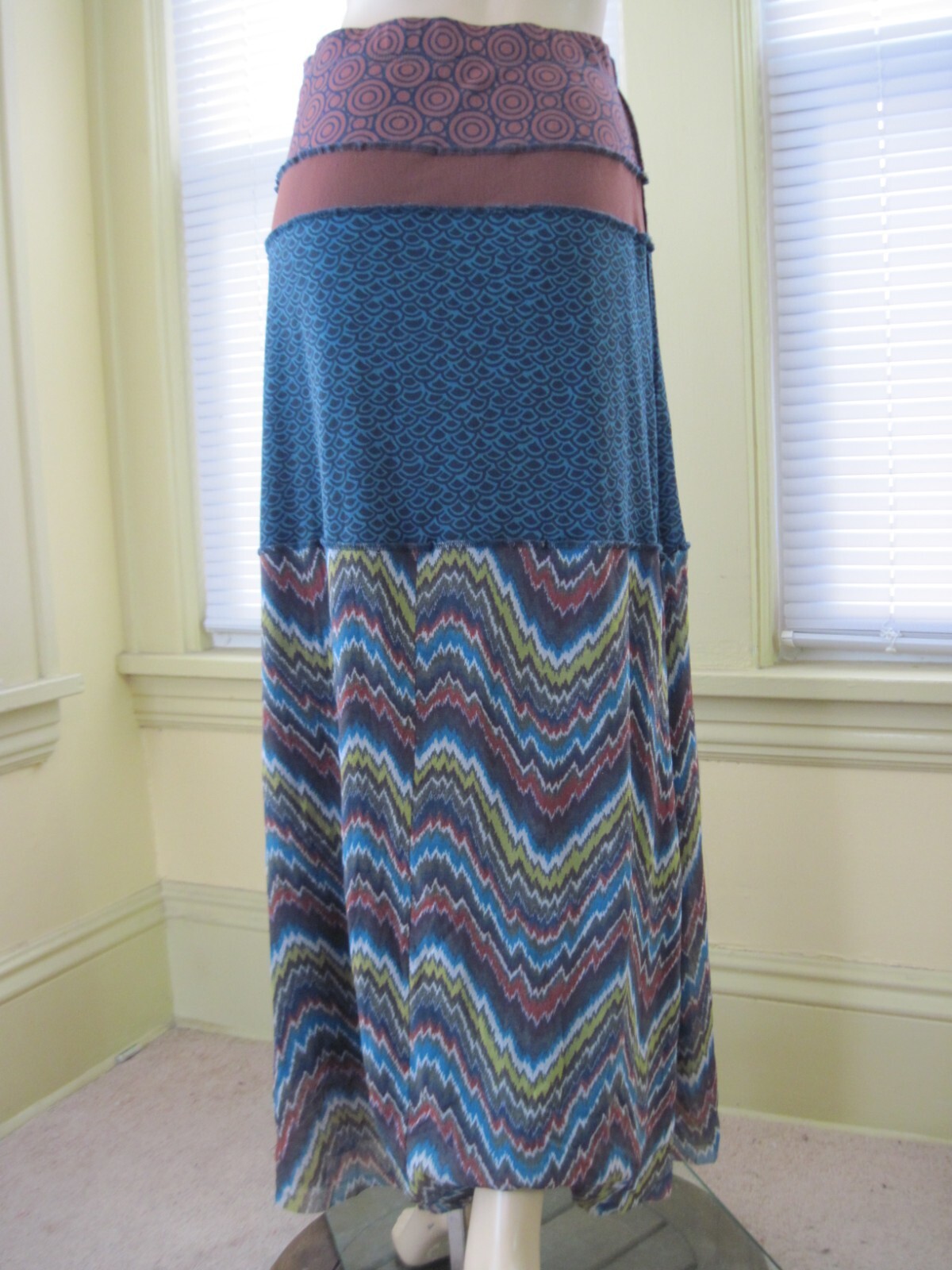 Weston Wear Anthropologie Maxi Skirt Ocean Moss Boho Hippie Stretch ...