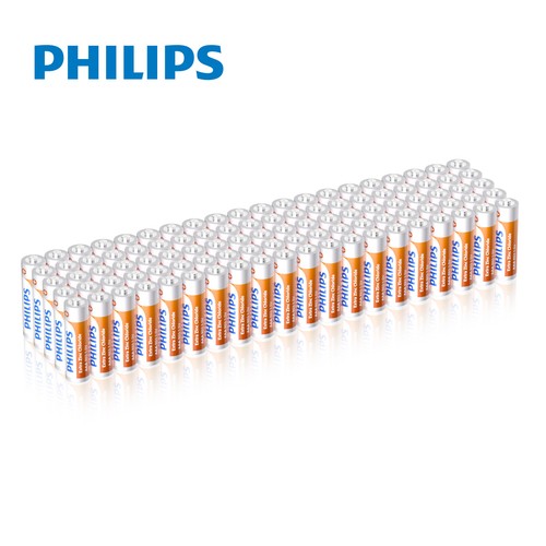 Original PHILIPS 1.5 V AAA Batteries R03L4F 100 PCS Zinc Chloride ...