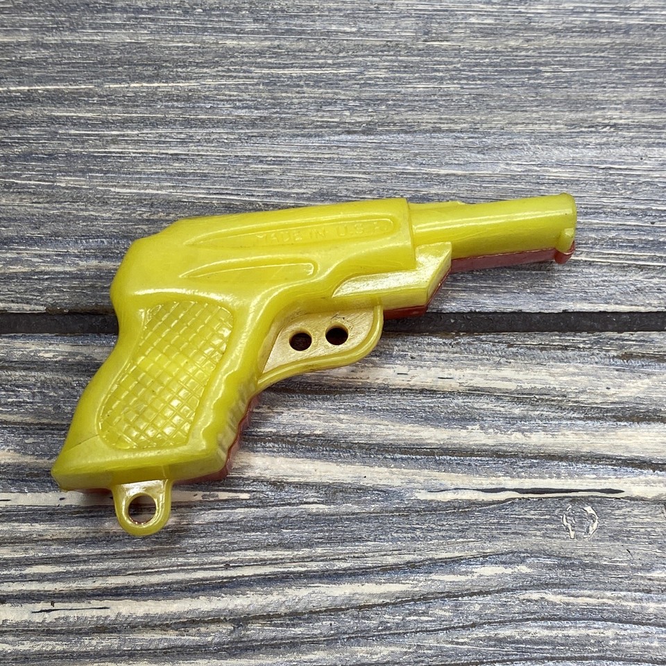 Vintage Plastic Toy Red Yellow Handgun Pistol Shaped Whistle 2.5” | eBay
