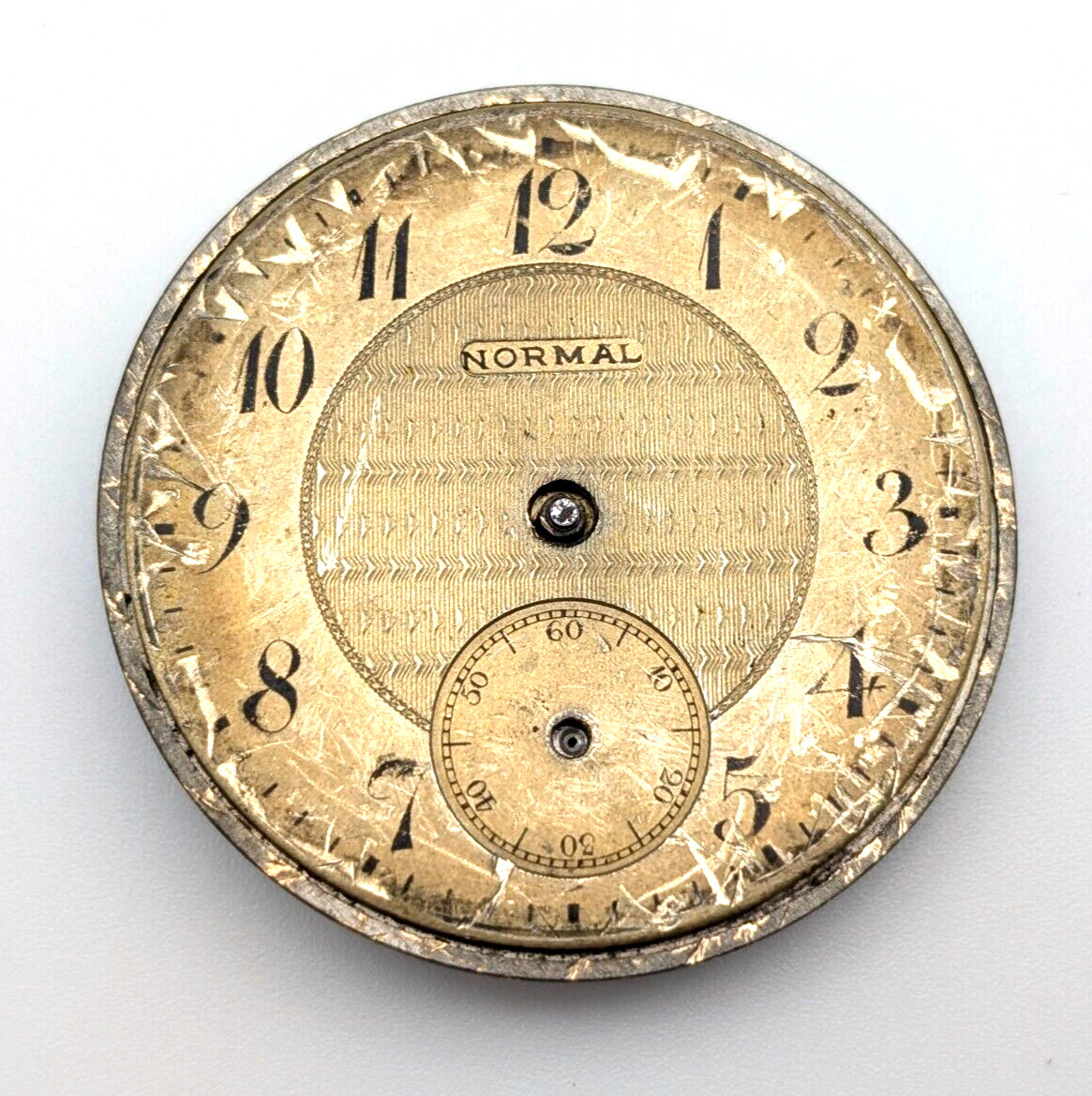 Vintage NORMAL Art Deco 40mm Pocket Watch Gold Tone D… - Gem