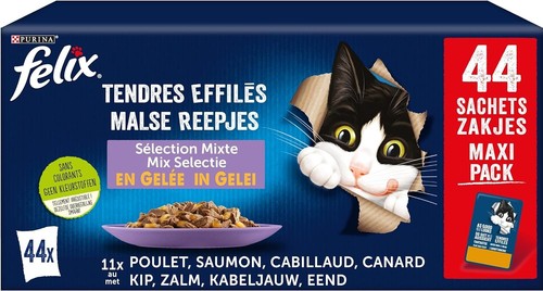 Purina | Felix - 44 Sachets Effilés en Gelées Sélection Mixte | 44 x ...