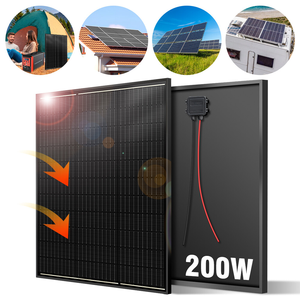 200W Watt Monocrystalline Solar Panel 12V Charging RV Camping Home Off ...