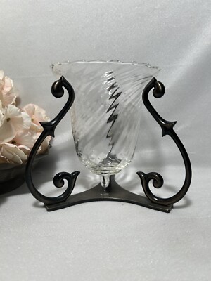 PartyLite Rustic Bronze Villa Hurricane Glass Tabletop Candle Holder | eBay