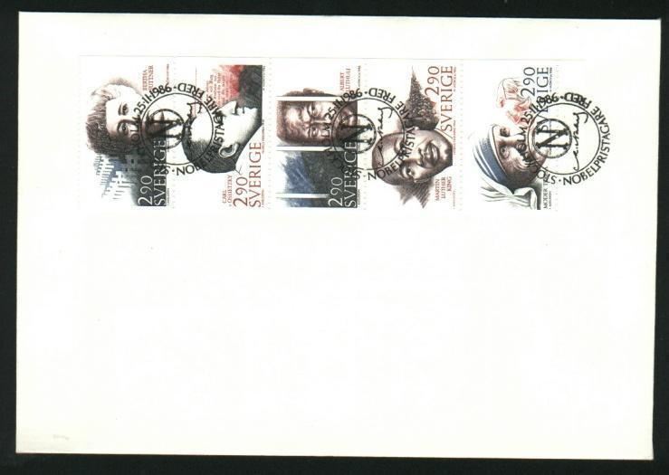 Sweden. FDC Nobel Peace 1986 With Booklet Panel. Engraver Martin Morck ...