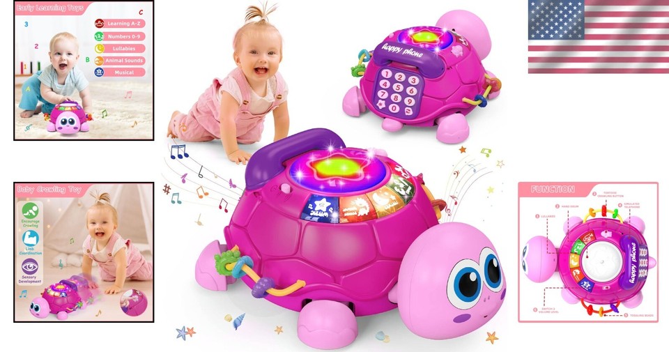 Bright Interactive Turtle Learning Toy - Perfect Gift for Baby Girls 6 ...
