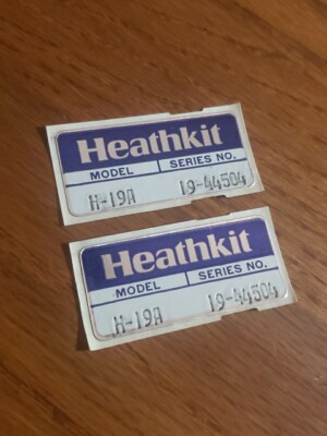 ONE New Heathkit Model H-19A Label | eBay