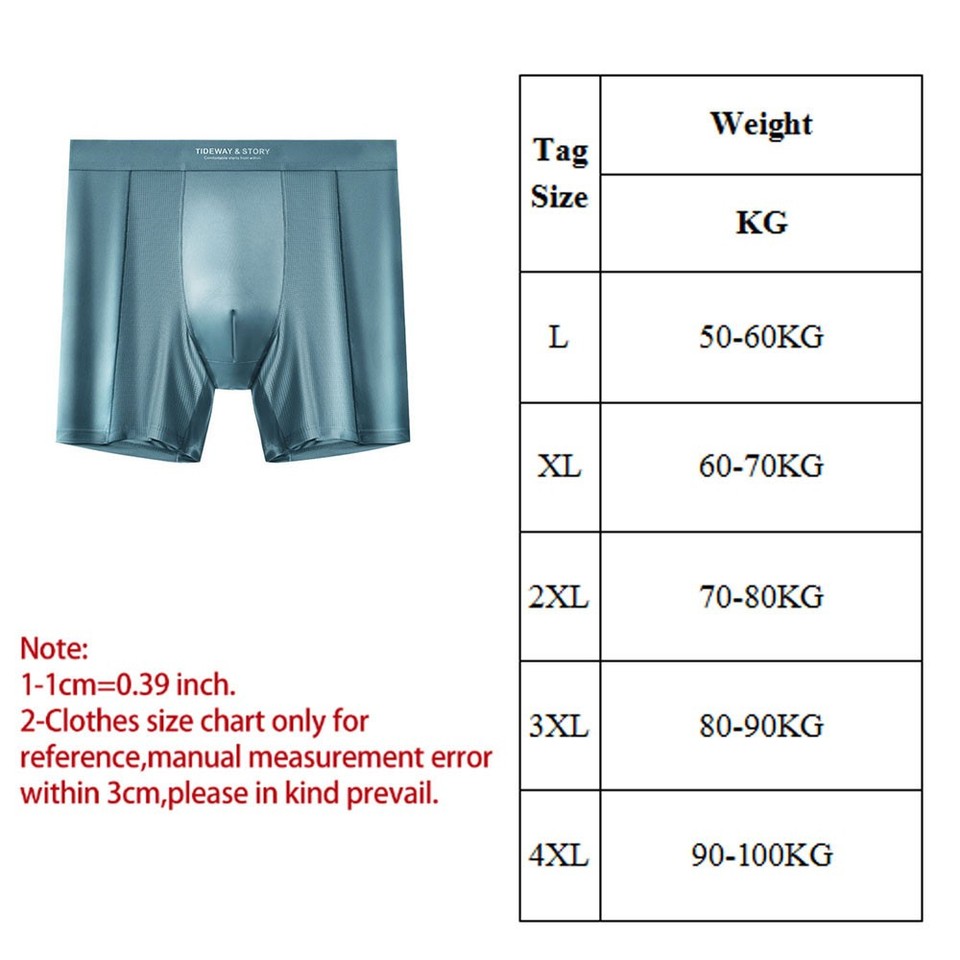 4PCS Mens Ice Silk Underwear Breathable Boxer Shorts Seamless Satin ...