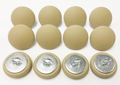 12 Wire Eye Upholstery Buttons Tan Vinyl Choice Of Sizes 22 30 36 45 | eBay