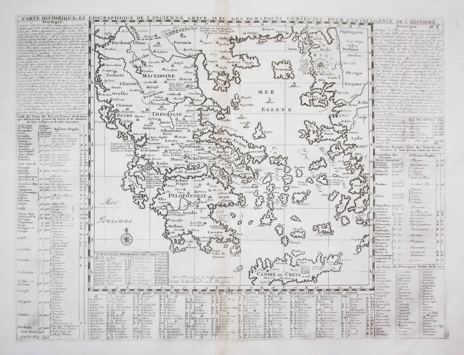 Grèce Greek Archipelago Map Carte Gravure sur Cuivre Chatelain 1720 | eBay