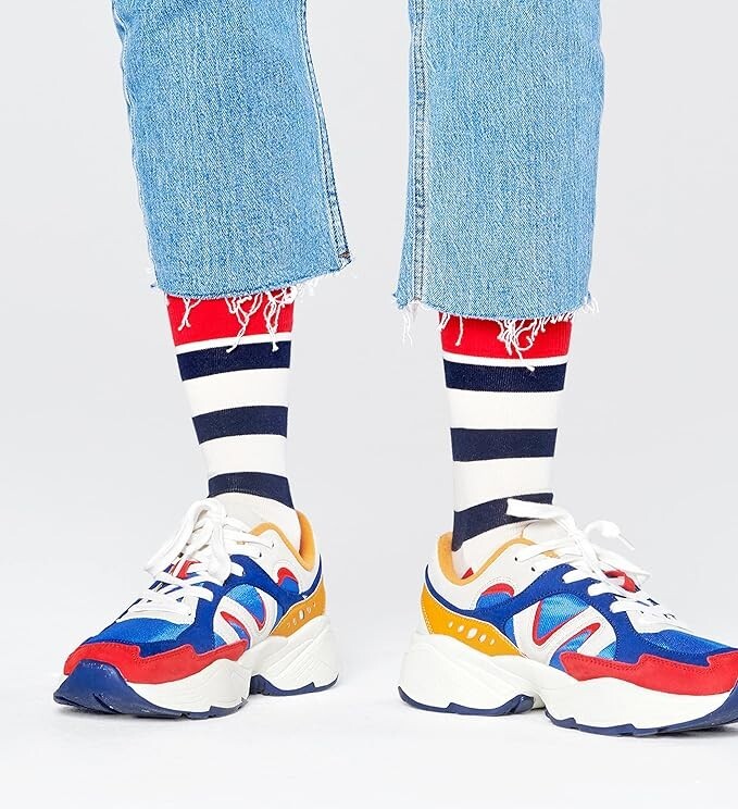 Happy Socks Crew Socks Mixed Patterns Socks for Men and Women | eBay UK