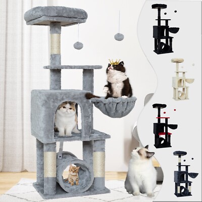 Mau Cat Tree with Scratching Post,Basket,Cat Tower for Adult Large Cats ...