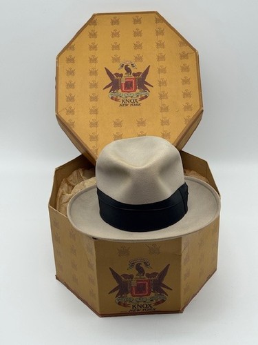 Vintage Melton Duo-Edge Gray Fur Felt FEDORA 7 1/8 Henry The Hatter ...