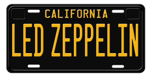 LED ZEPPELIN Metal Aluminum Vanity Car Truck Vintage Look License Plate ...