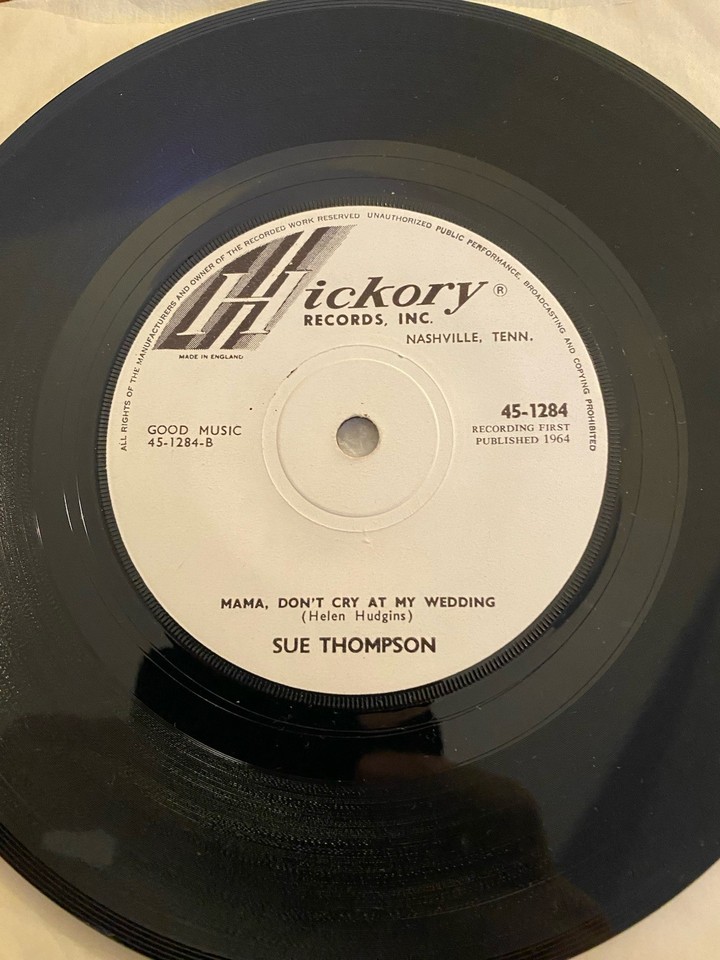 Sue Thompson . Paper tiger/ Dont Cry At My Wedding . Hickory 1284 | eBay UK