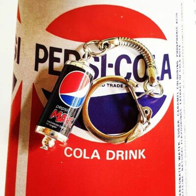 Unique PEPSI MAX CAN KEYRING fab COKE DRINK keychain HANDMADE miniature ...