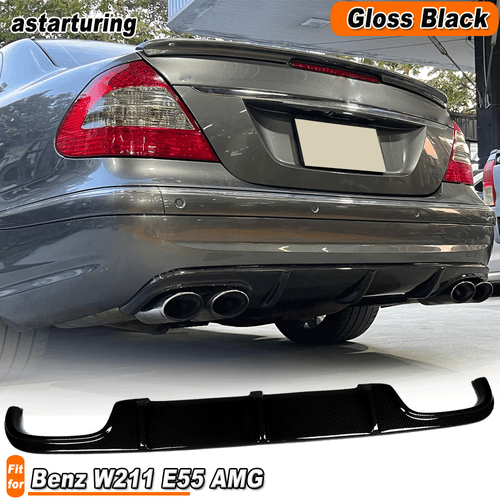 For Benz E-class W211 E55 Sedan 2003-06 Gloss Black Rear Bumper ...