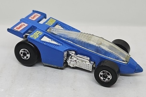1987 Getty Super Turbo Blue Racing Race Car Hot Wheels Mattel - FREE ...