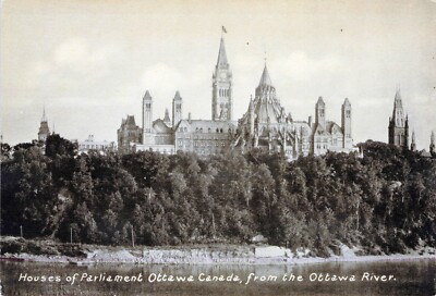 VTG Postcard House of Parliament Ottawa Canada, from the Ottawa River ...