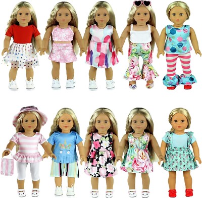 10 Sets 18 in Doll Clothes for Our Generation Doll, My Generation Doll ...