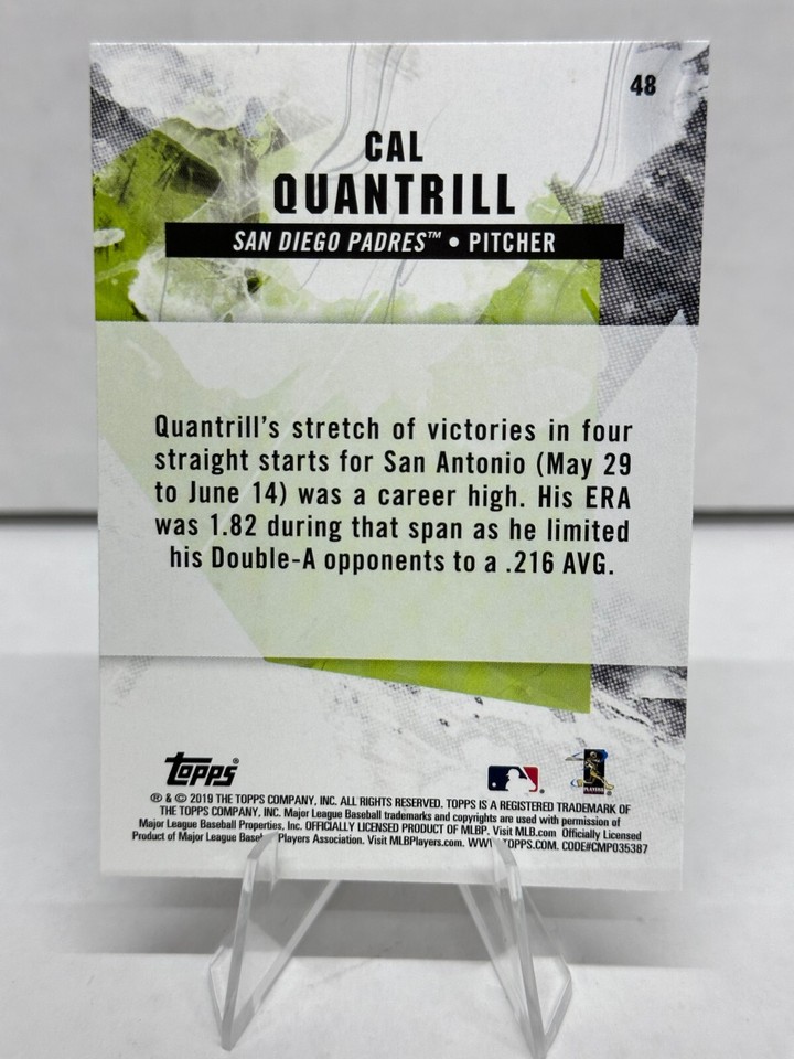 2019 Topps Fire Baseball Card #48 Cal Quantrill RC San Diego Padres | eBay