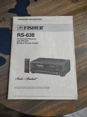 FISHER RS-636 AV SURROUND RECEIVER OPERATING INSTRUCTIONS 34 PAGES | eBay