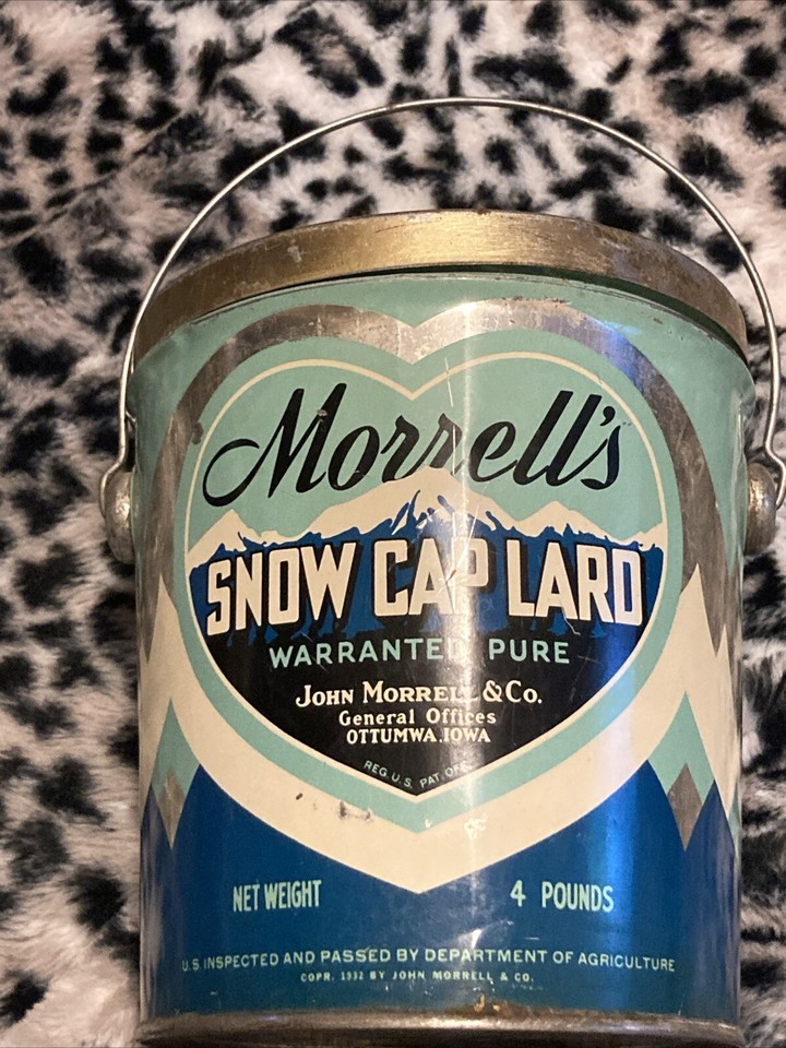 Morrell’s Snow Cap Lard Tin Bucket Can Ottawa,Iowa Tin Litho | eBay