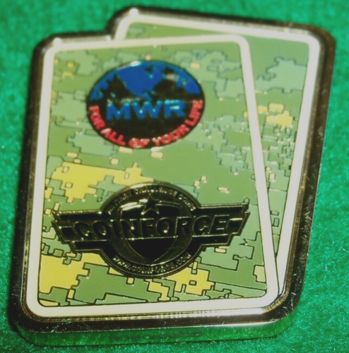 MILITARY COIN- MWR COINFORCE - FOR ALL OF YOUR LIFE - TWO ACE CARDS AND ...