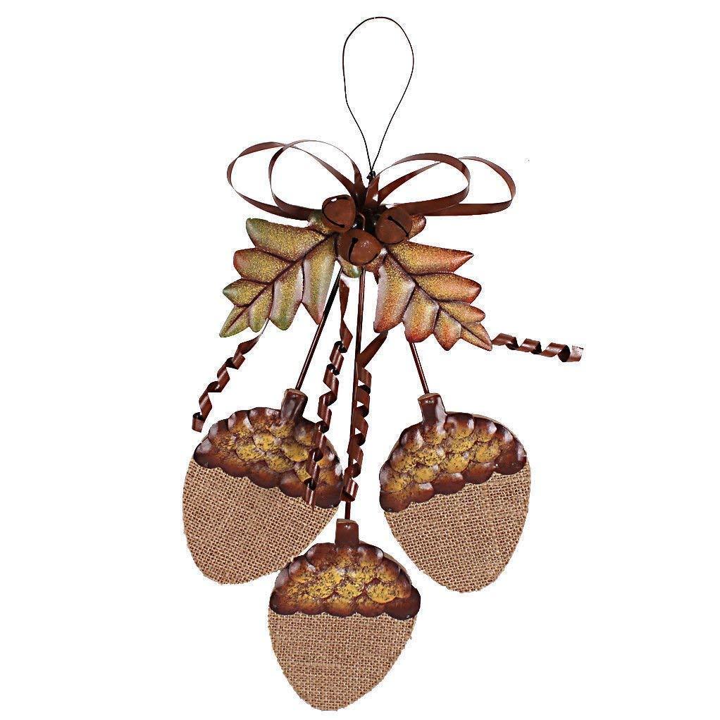 Wood Autumn Fall Harvest Hanging Acorn Cluster Front Door Decoration ...