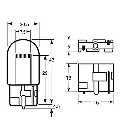 10 x 582 12V 21W Large Capless Wedge Brake Indicator Reverse Rear Fog ...