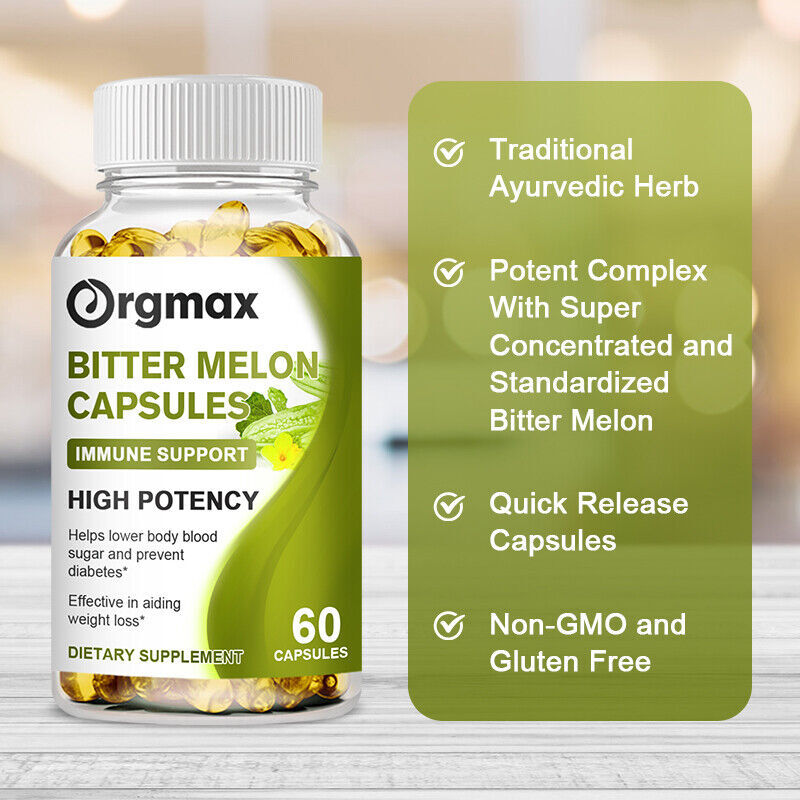 Organic Bitter Melon Capsules - Weight Loss, Blood Sugar Support ...