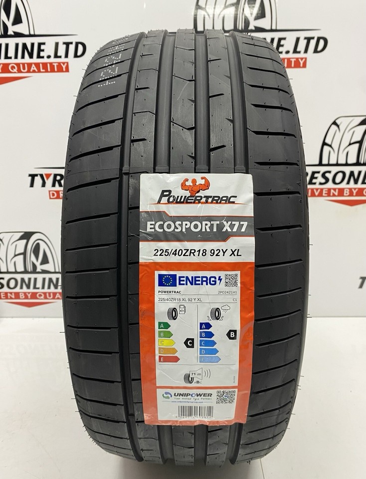 4 X 225 40 18 POWERTRAC 225/40ZR18 92W XL M+S BRAND NEW TYRES C B ...