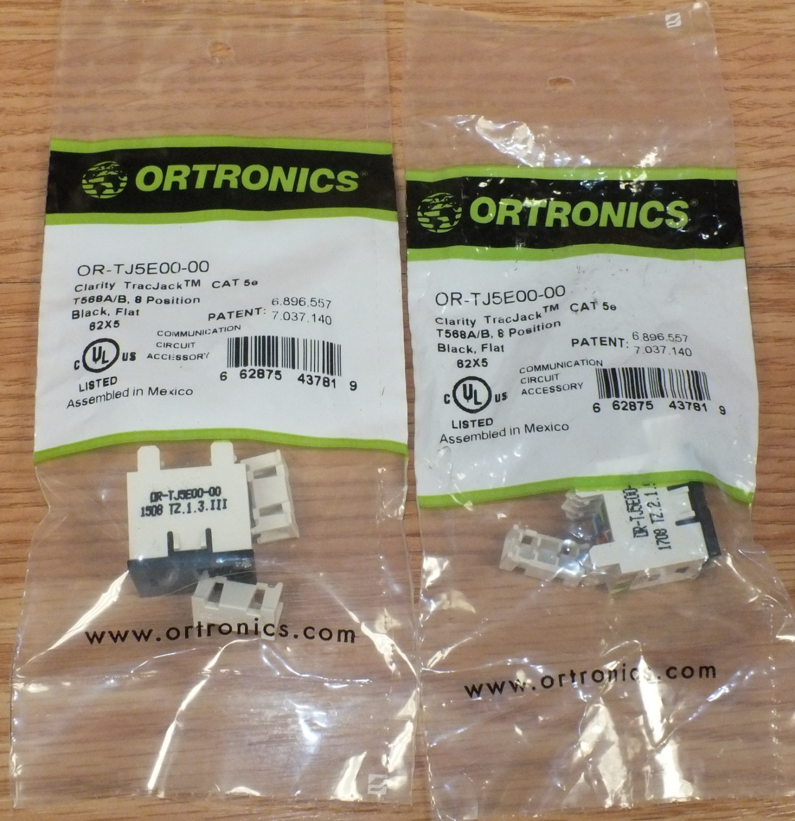 Lot of 2 - Genuine Ortronics (OR-TJ5E00-00) TracJack CAT 5e Jacks **NEW ...