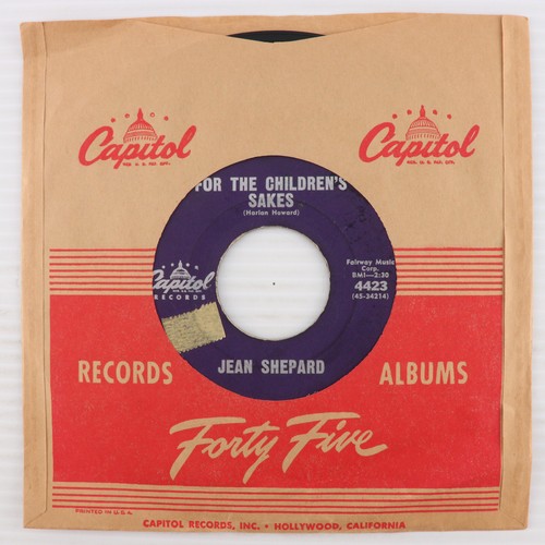 Jean Shepard – For The Children's Sakes / Lonely Little World 45 rpm ...