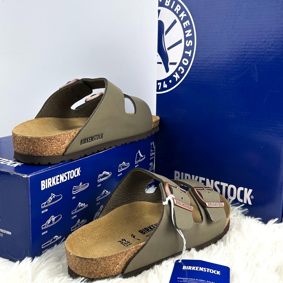 Birkenstock Arizona Stone Birko-Flo Leather New With/Box EU 37-45 ...