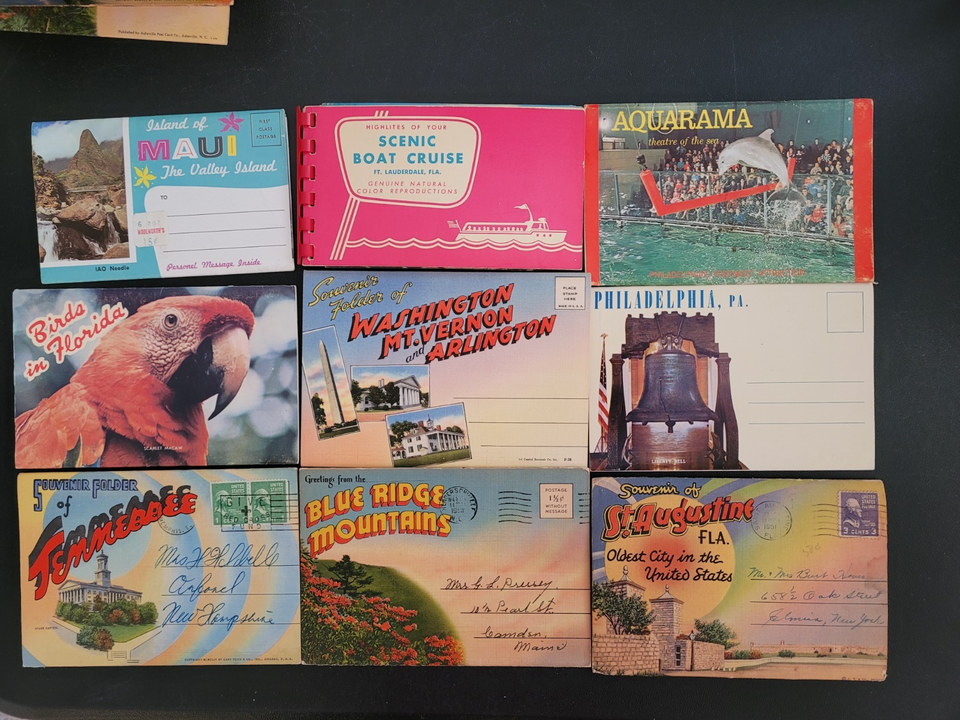 Vintage Lot (18) UNITED STATES POSTCARD FOLDERS | eBay