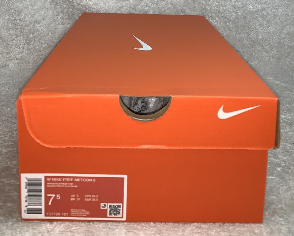 WOMEN'S NIKE FREE METCON 6 TRAINING SHOES SZ 7.5 NIB WHITE PLATINUM ...