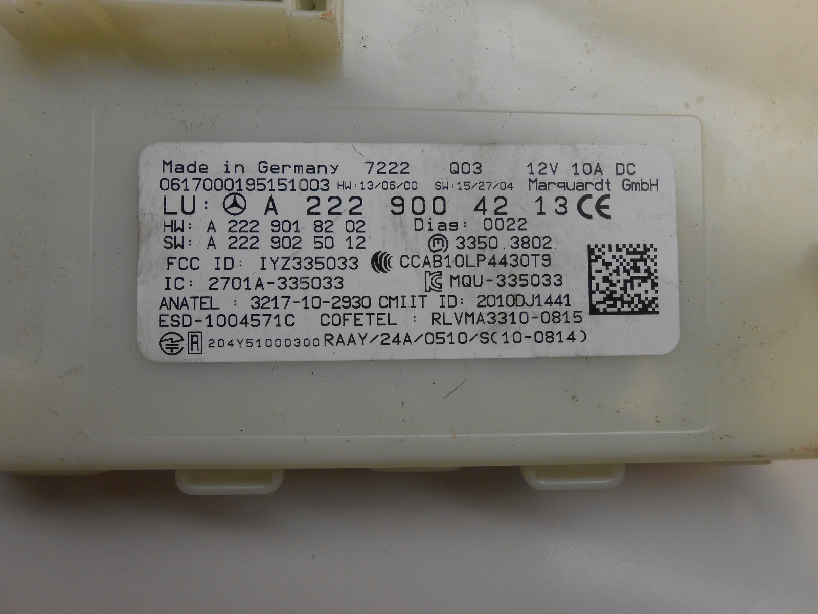 MERCEDES C-Class Key-Less AntiI Theft Module A2229004213 / 2229004213 ...