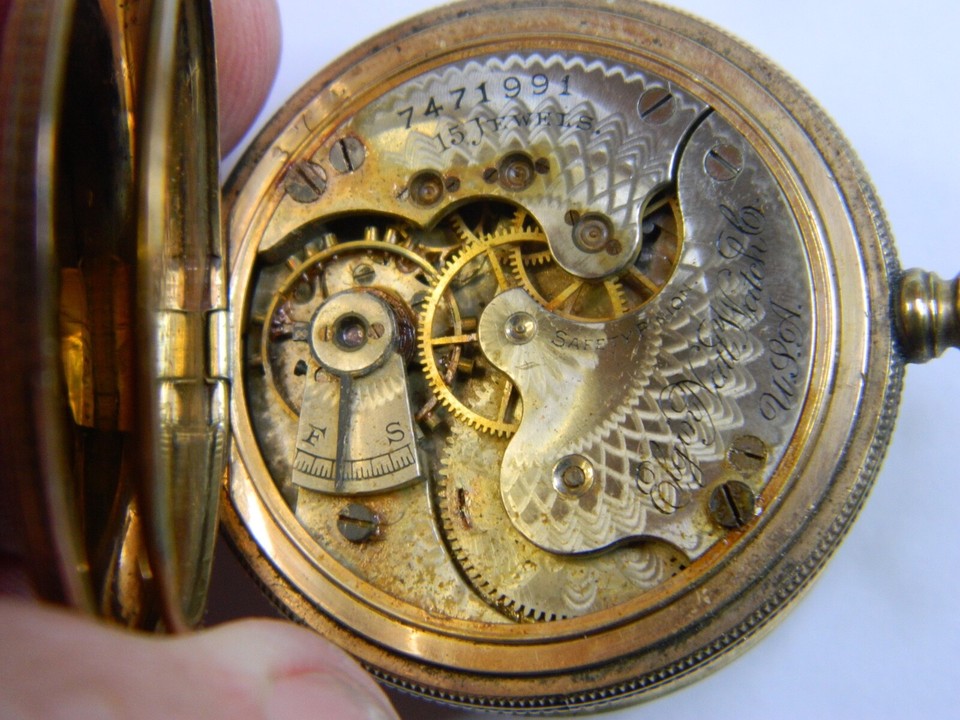 NICE VINTAGE ESSEX COLUMBIA 0S 14K GOLD FILLED STAR DIAMOND HC POCKET ...