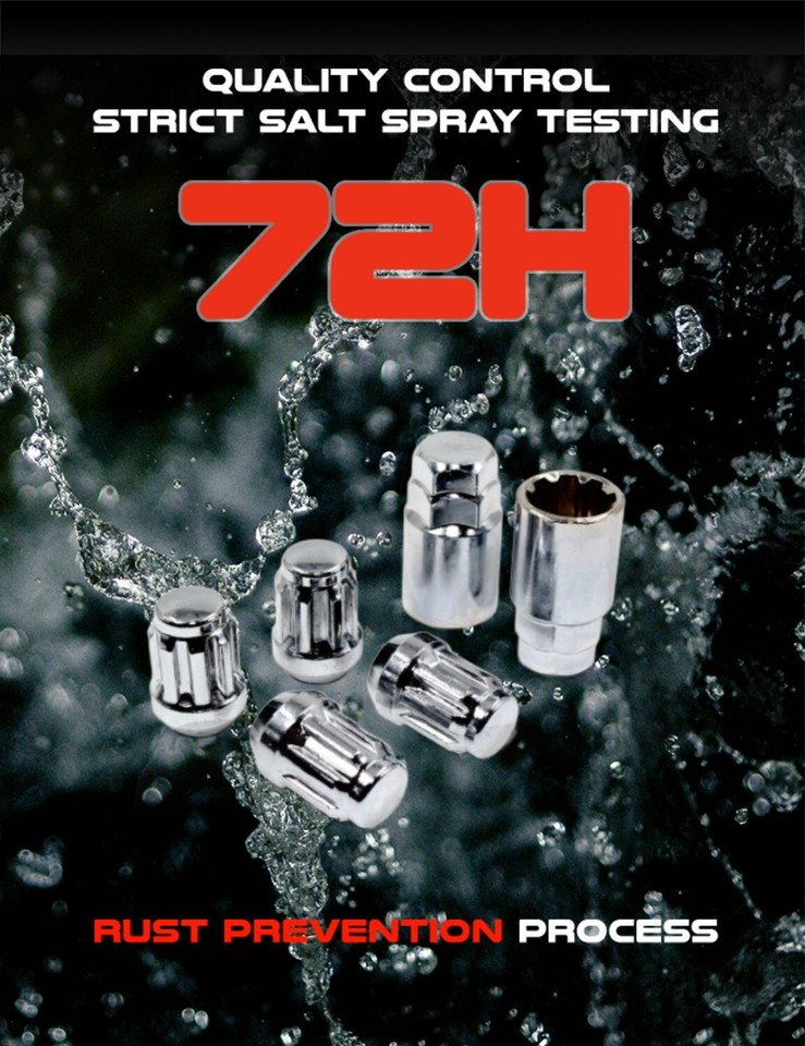 4 12x1.5 Chrome Acorn Tuner Wheel Locks w/ 2 Keys for Hyundai 40700SCH2 ...