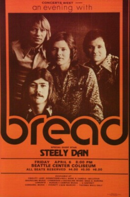 Bread 4/6/73 Seattle Center 4"x6" Reprint Concert Mini Poster/Postcard ...