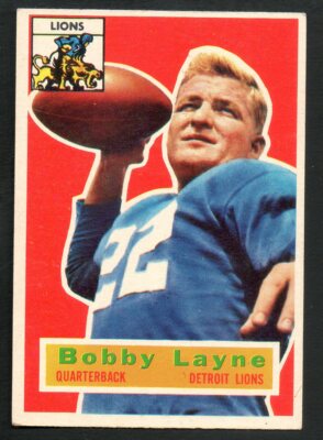 1956 Topps Football Card #116 Bobby Layne-Detroit Lions Ex Mint Card | eBay