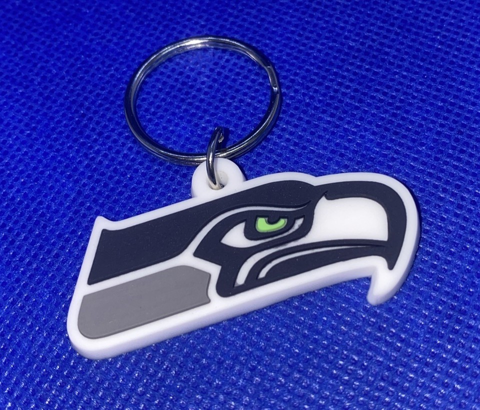 Seattle Seahawks NFL Soft Keychain Key Chain Souvenir | White, Blue ...