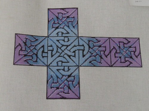 Blue/Purple Geometric 3D Needlepoint Cube Canvas | eBay