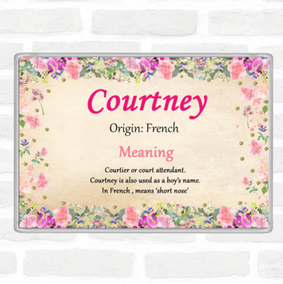Courtney Name Meaning Jumbo Fridge Magnet Floral | eBay UK