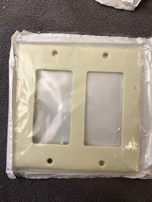 Leviton Almond Decora 2-Gang Plastic Wallplate GFCI GFI Standard Cover ...