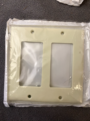 Leviton Almond Decora 2-Gang Plastic Wallplate GFCI GFI Standard Cover ...