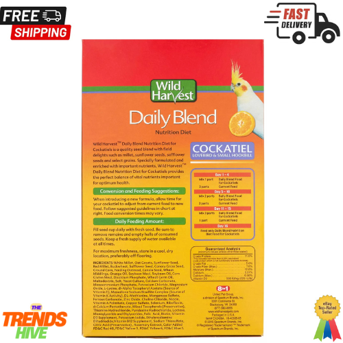 Daily Blend Wild Harvest Nutrition Diet, 2 Pounds Bird Food Small ...
