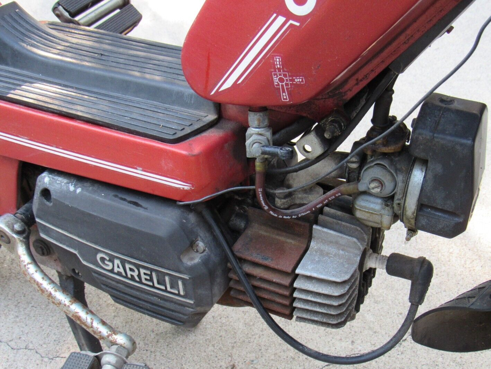 Vintage 1978 Garelli Rally Sport Moped complete parts red windshield | eBay