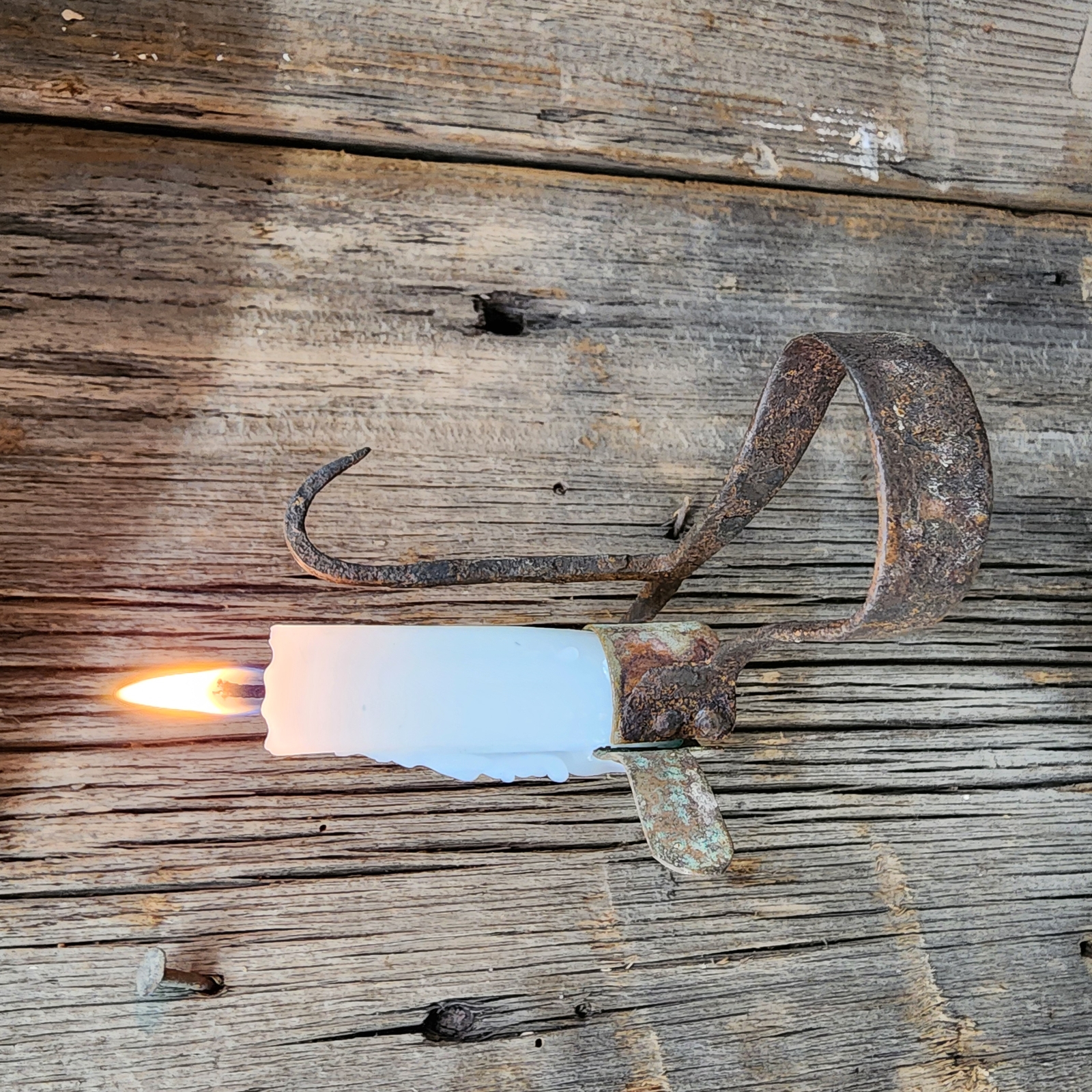 Adjustable Well Worn Antique Sticking Tommy Coal Miner's Candle Holder ...